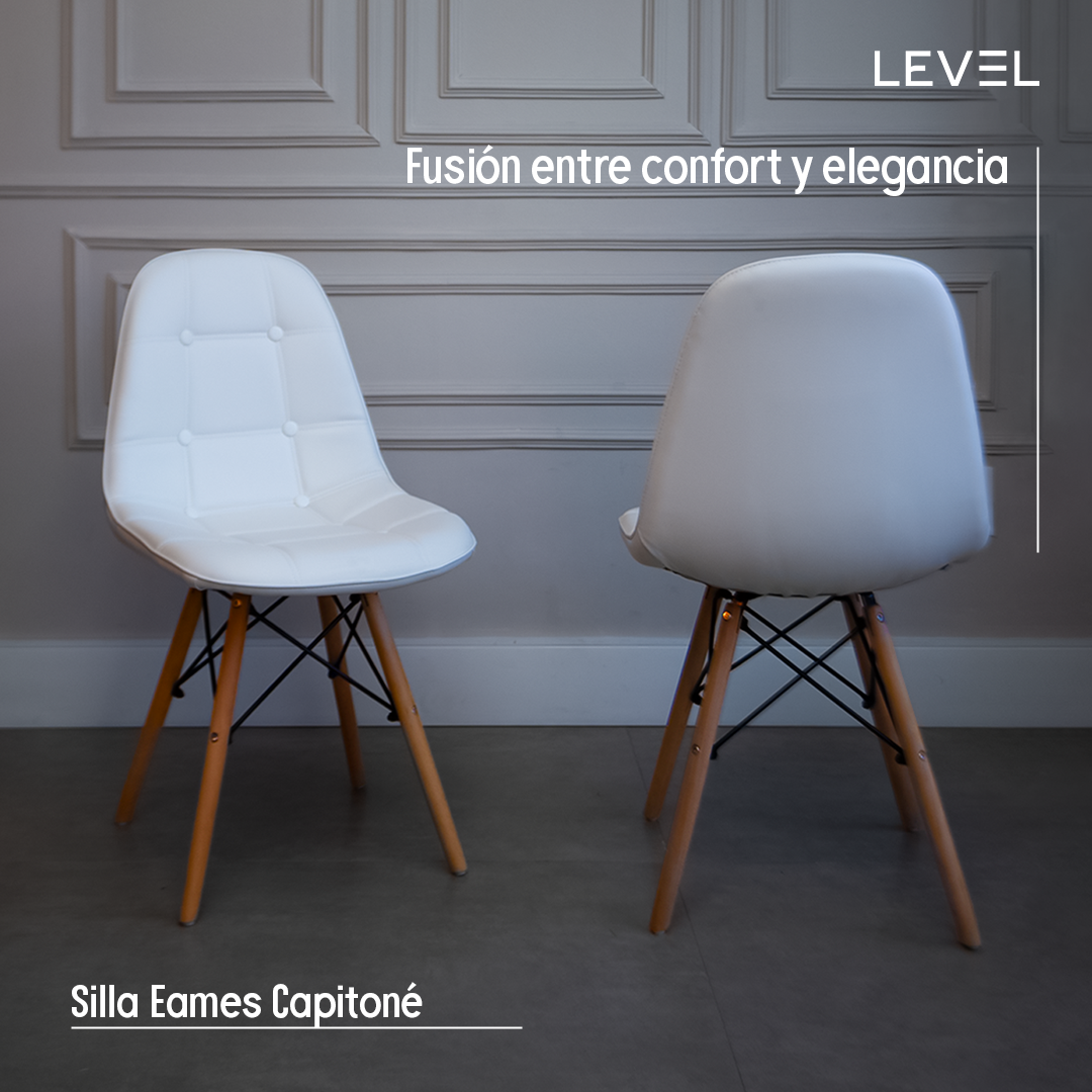 Silla LEVEL Eames Capitoné 1110 LVS-049 BLANCO | Envios a todo el Paraguay | Digi Marketplace